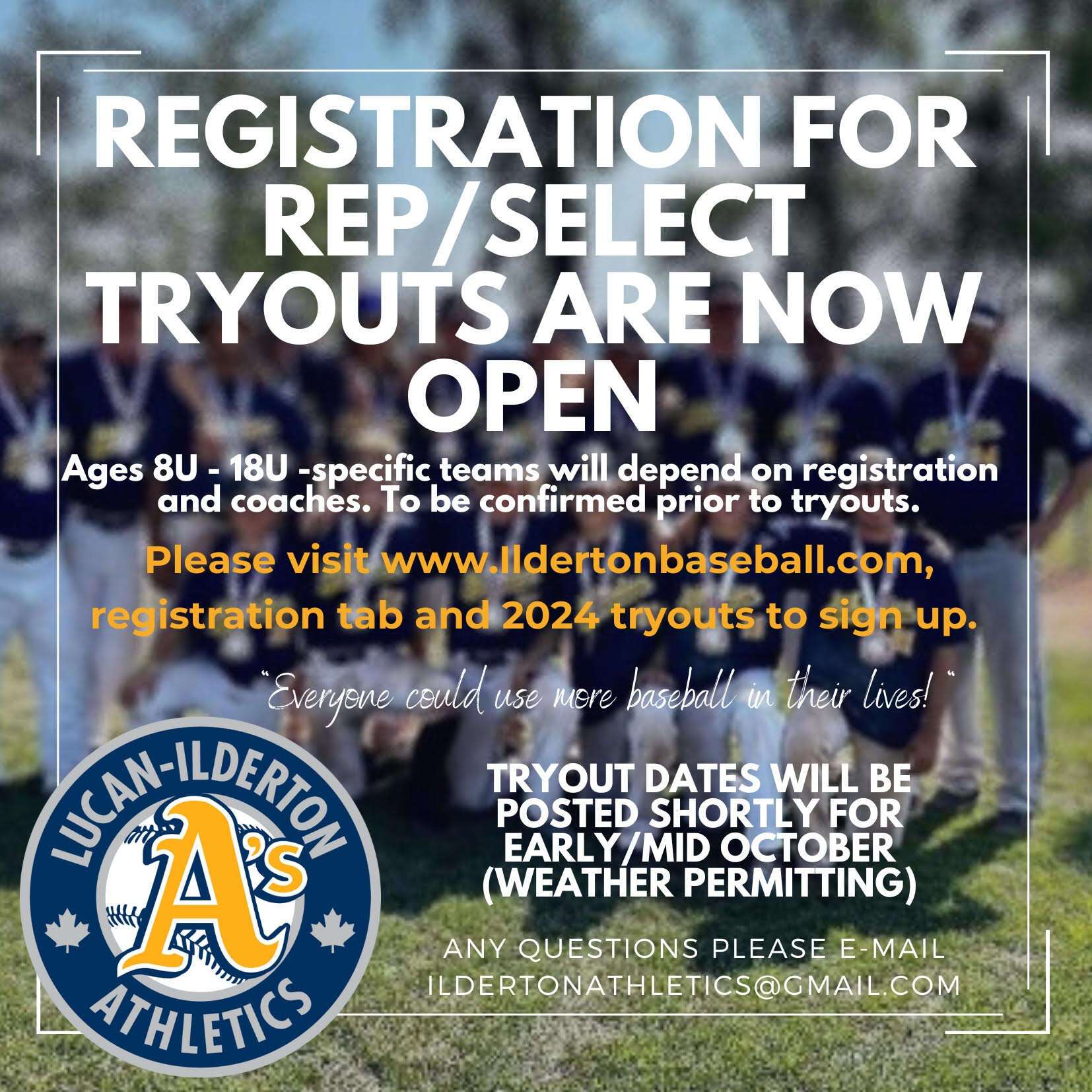 News > 2024 Baseball REP Team Tryouts (Lucan-Ilderton Baseball)